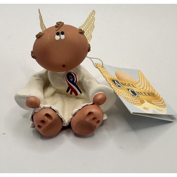 Holiday | Vintage Angel Cheeks Figurine Usa Ribbon Kirks Kritters Russ ...